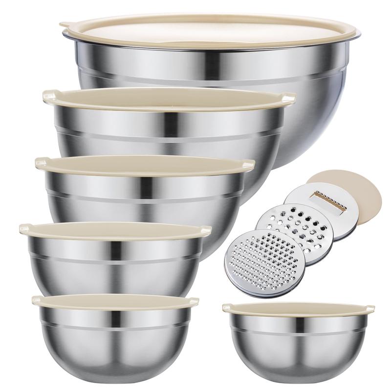 查看[Mixing Bowl Set, 6 PCS Stainless Steel Mixing Bowls with 3 Grinder ...