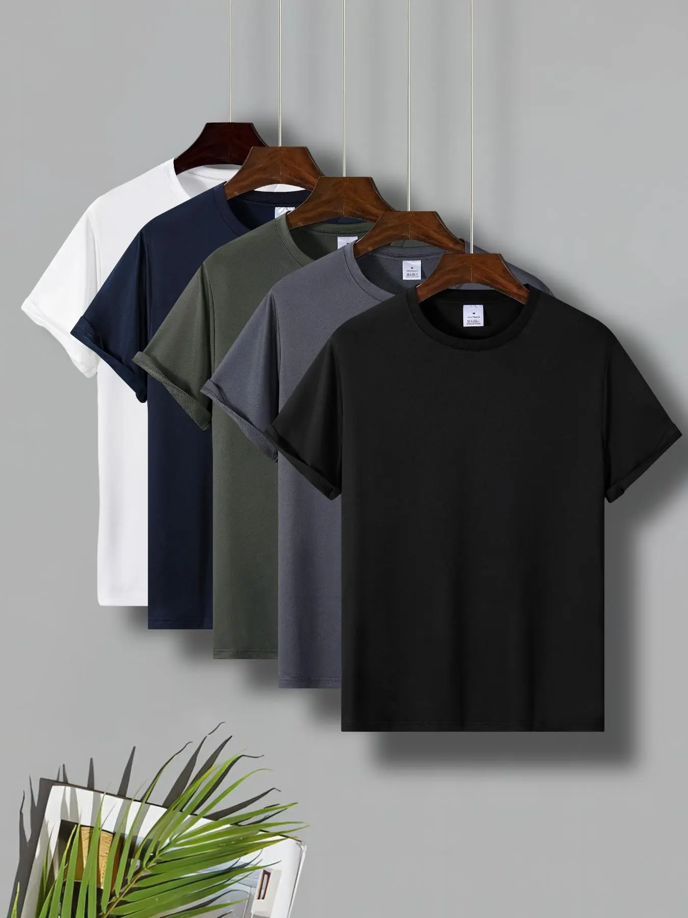 Men's Regular Fit 5pcs Plain Round Neck Tees, Casu TikTok爆款商品分析 - GMV ...