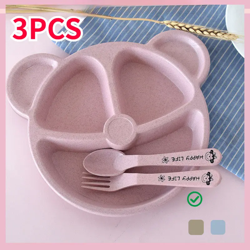 查看[Set Makan Bayi, 3pcs, dengan Garpu, Set Pinggan Pinggan Kanak-kanak ...