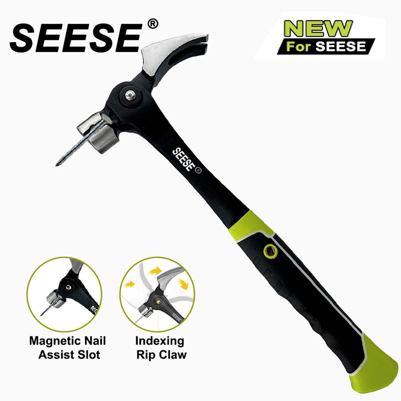 查看[SEESE 16oz Claw Hammer with Magnetic Nail Starter Indexing Rip Claw ...