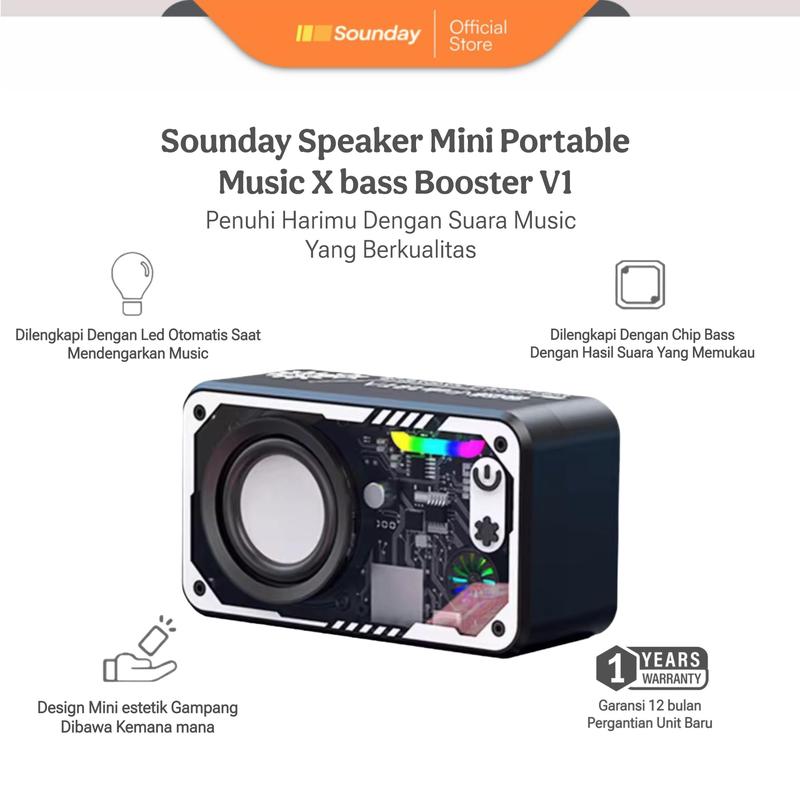 查看[Sounday Speaker LED Bluetooth BT-V1 Speaker 5.3 Surround Sound ...
