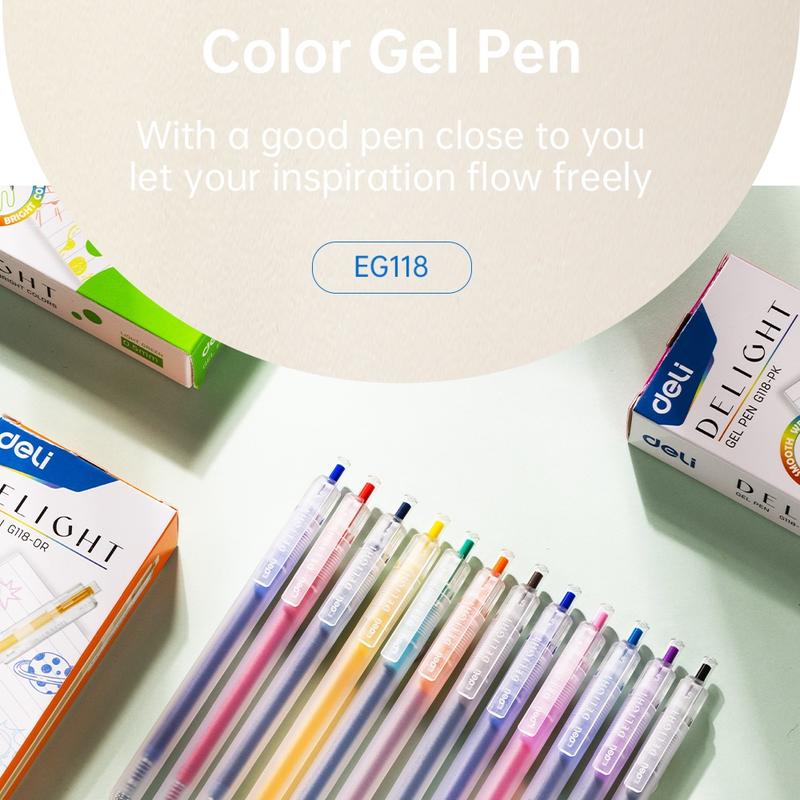Deli Delight Gradient Gel Pen Multiple Color Pens 0.5mm Ballpoint ...