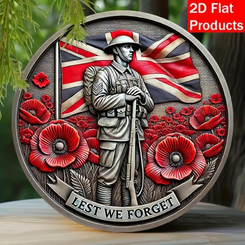 Lest We Forget Aluminum Yard Sign, Durable Metal Plaque for Wall ...