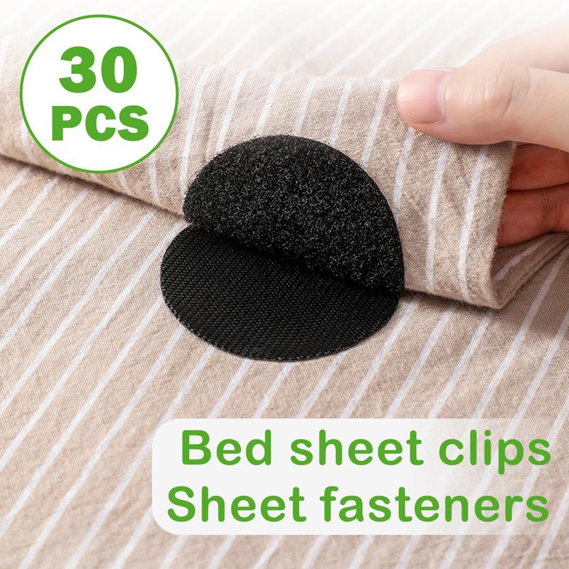 30 Counts Round Hook and Loop Fasteners, Double Sided Reusable Round ...