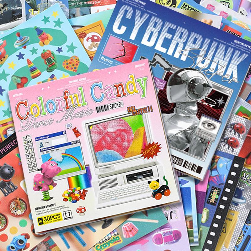 Retro & Future Sticker Book – 30 Sheets Cyberpunk TikTok爆款商品分析 - GMV/销量 ...