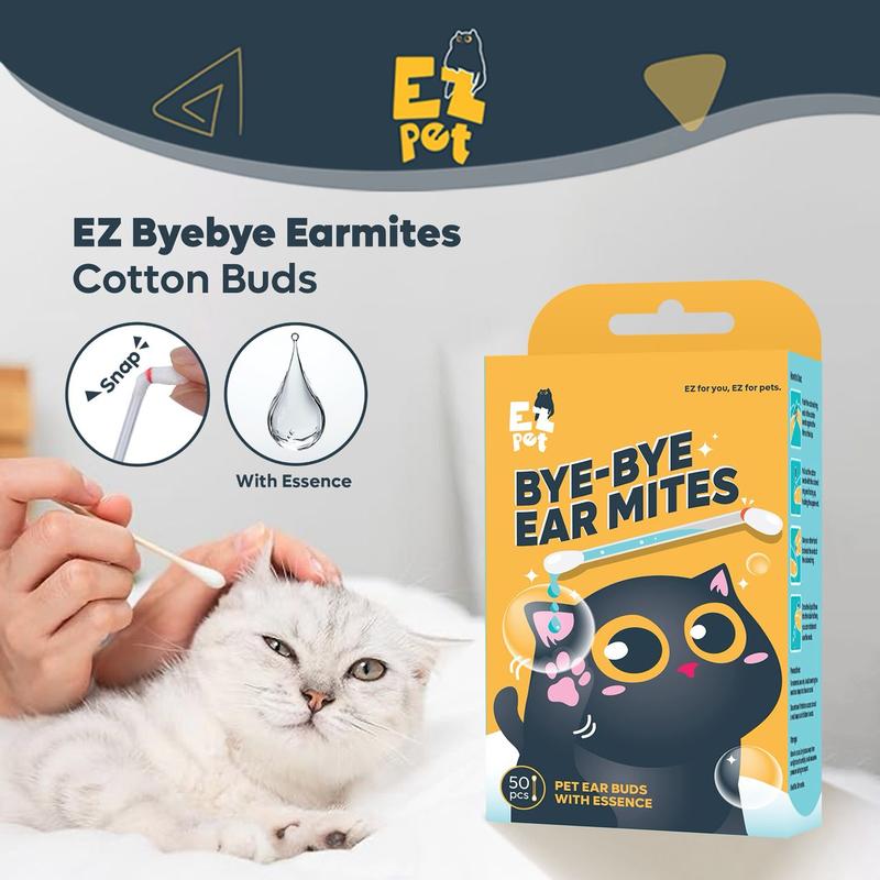 查看[EZPET 50pcs Set Batang Kapas Pembersih Telinga Haiwan dengan Minyak ...