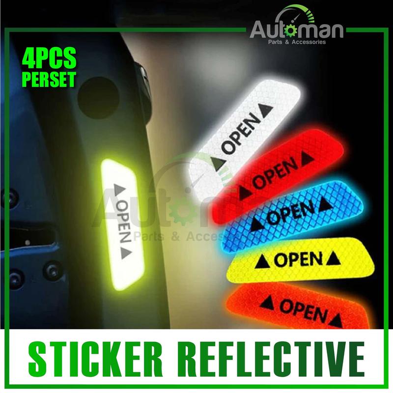 Universal Car Door Reflective Safety Warning Sticker Strips Decorative ...