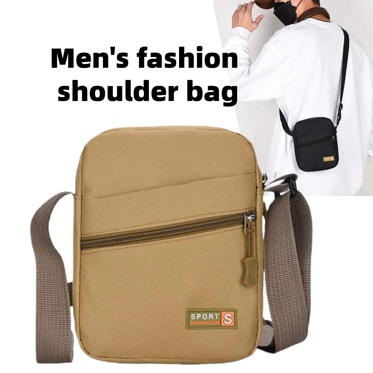 查看[【Hot Sale】New Fashionable Men's Bag Simple Solid Color Shoulder Bag ...