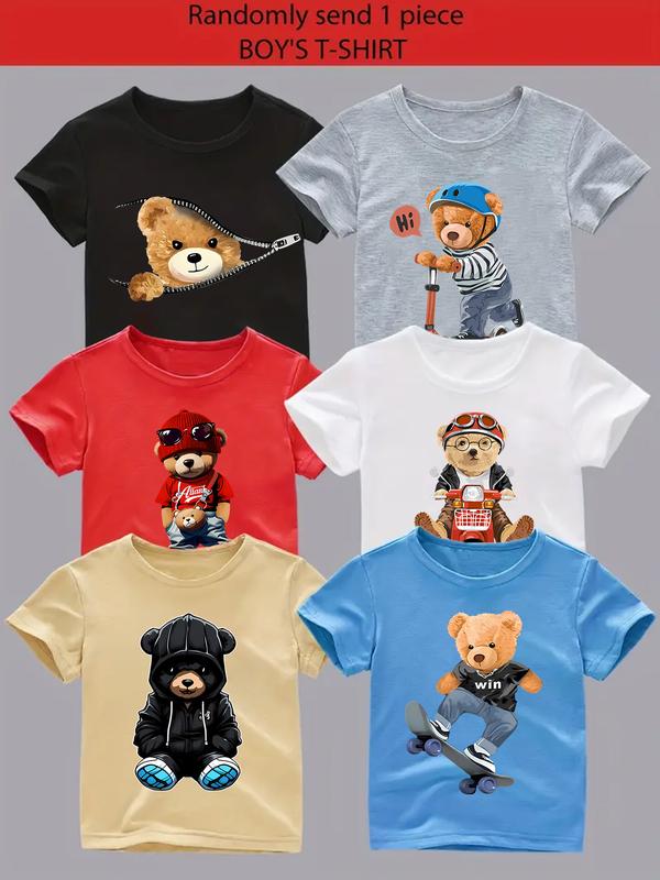 Boys' Summer Fashion Cartoon Bear Print Long Sleev TikTok爆款商品分析 - GMV ...
