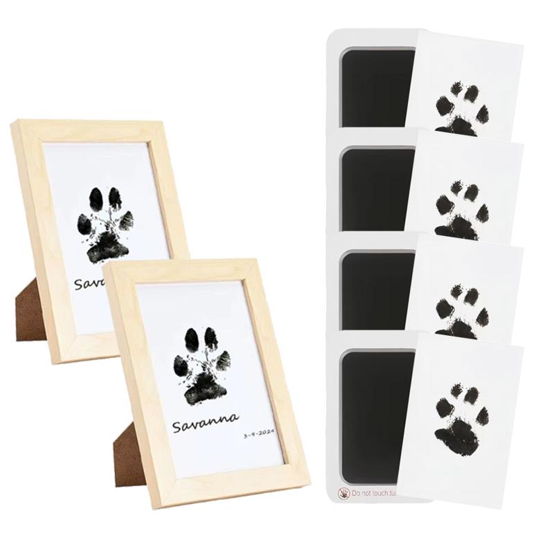 查看[4-Pcs Paw Print Kit + 2 Photo Frames, Mess-Free Paw Print Ink Pad ...