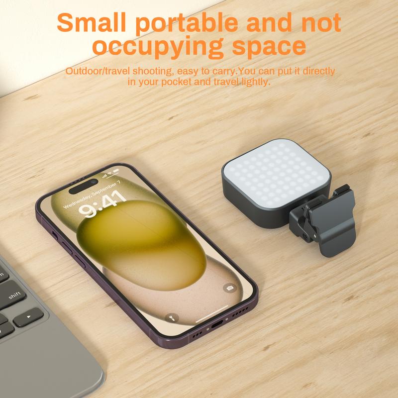 查看[Portable LED rechargeable selfie light with front and rear clip-on ...