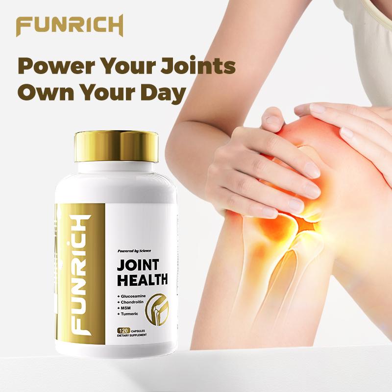 FUNRICH Joint Health Supplement for Women & Men with Glucosamine, Chondroitin, MSM & Turmeric ...