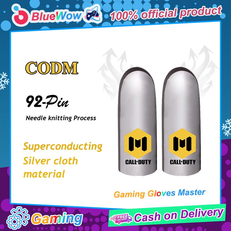 BlueWow Gaming Finger Sleeve Professional Game Gloves Silver Cloth For ...