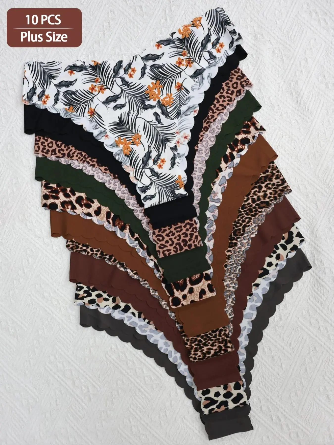 【Plus Size】 All Over Print Panty, Soft Comfy Breathable Seamless ...
