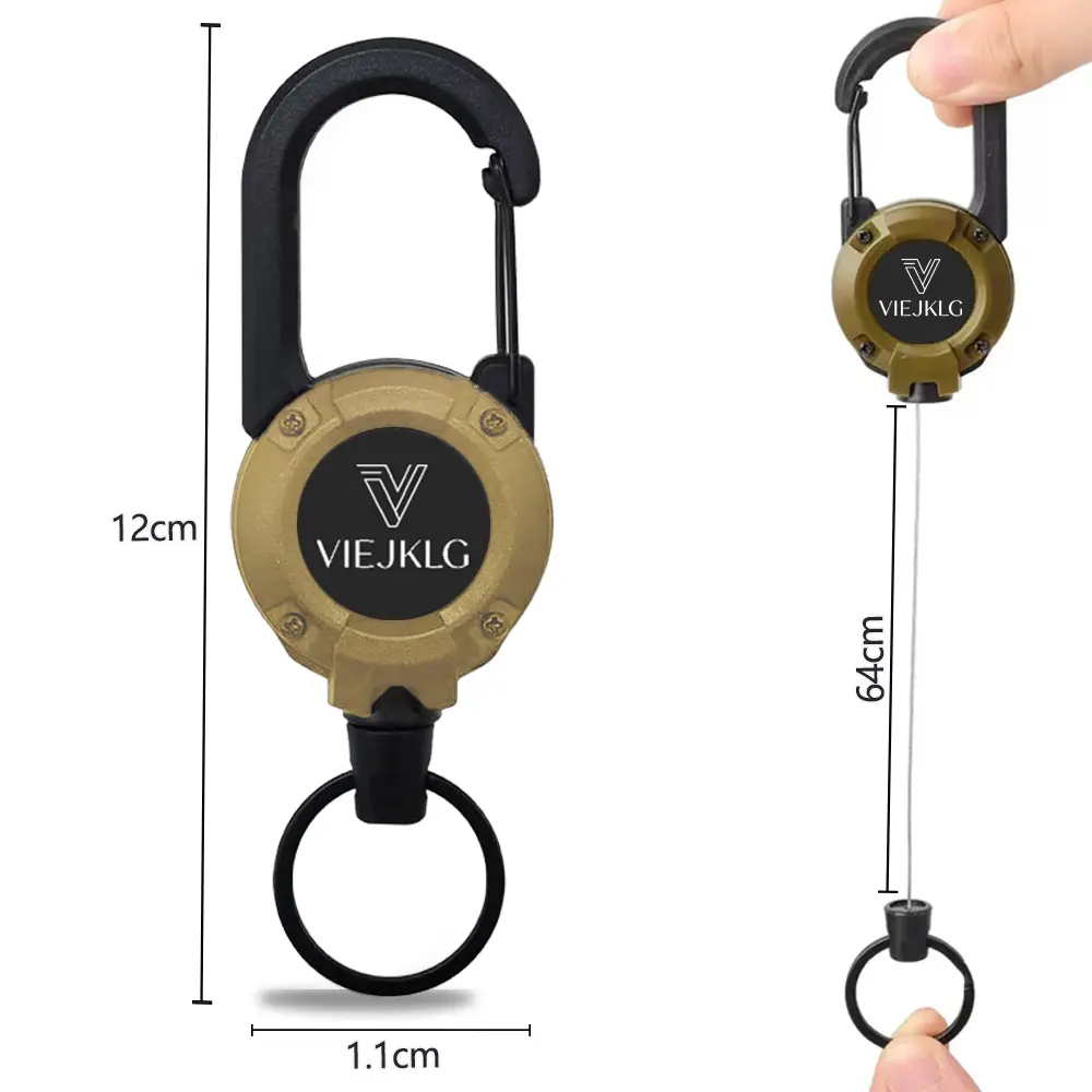3 In 1 new multifunctional Retractable Pull Reel Carabiner Keychain ...