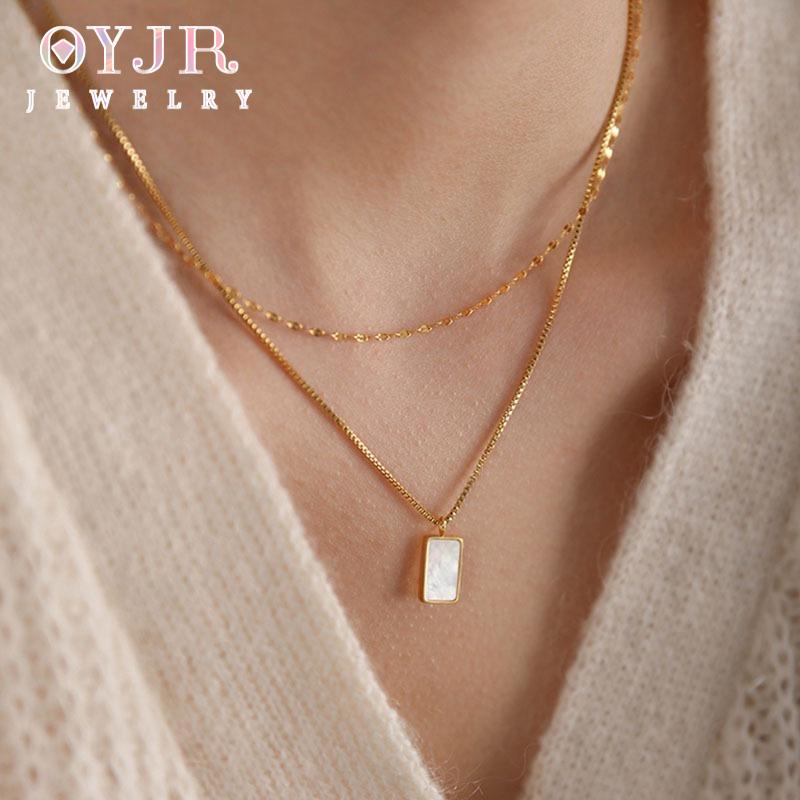查看[OYJR Double Layer Necklace for Women Stainless Steel Jewelry Non ...