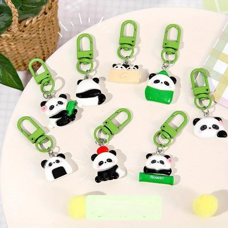 (Gifts) 1pcs Cute Cartoon Panda Keychains, Key Ring Charms for ...