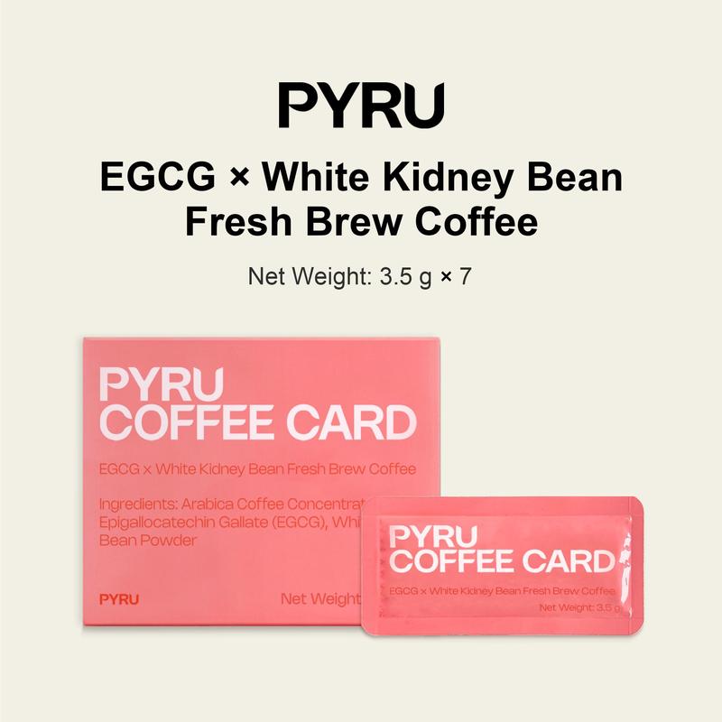 PYRU Coffee Card | 5 Cal Coffee with EGCG & White Kidney Bean | Pocket ...