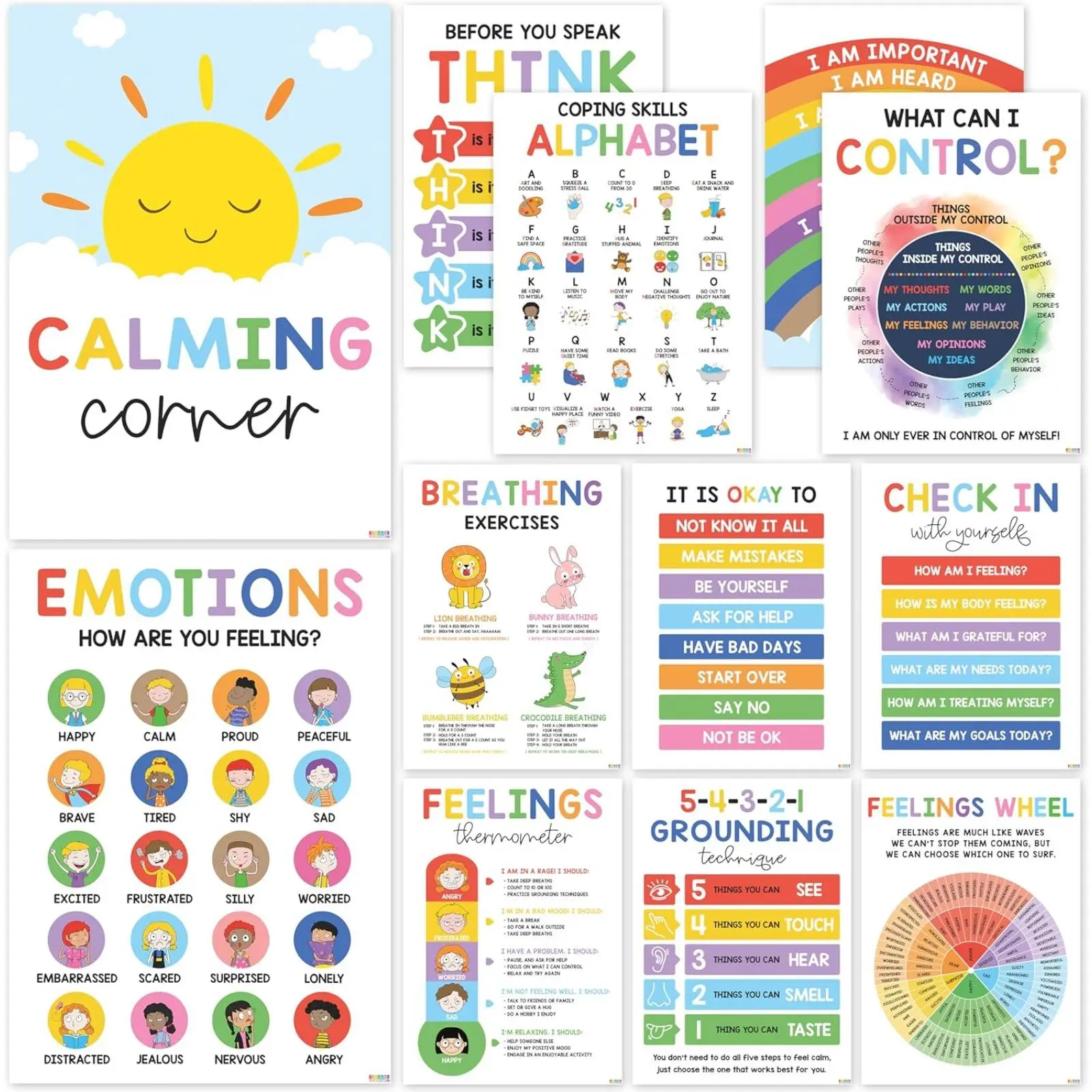 查看[12 Calming Corner Classroom Posters - Feelings Wheel Chart ...