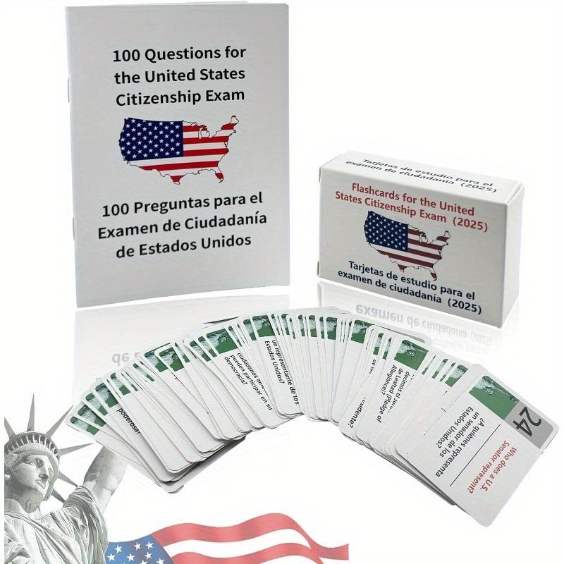 U.S Citizenship Flash Cards 2025 - English/Spanish, Naturalization ...