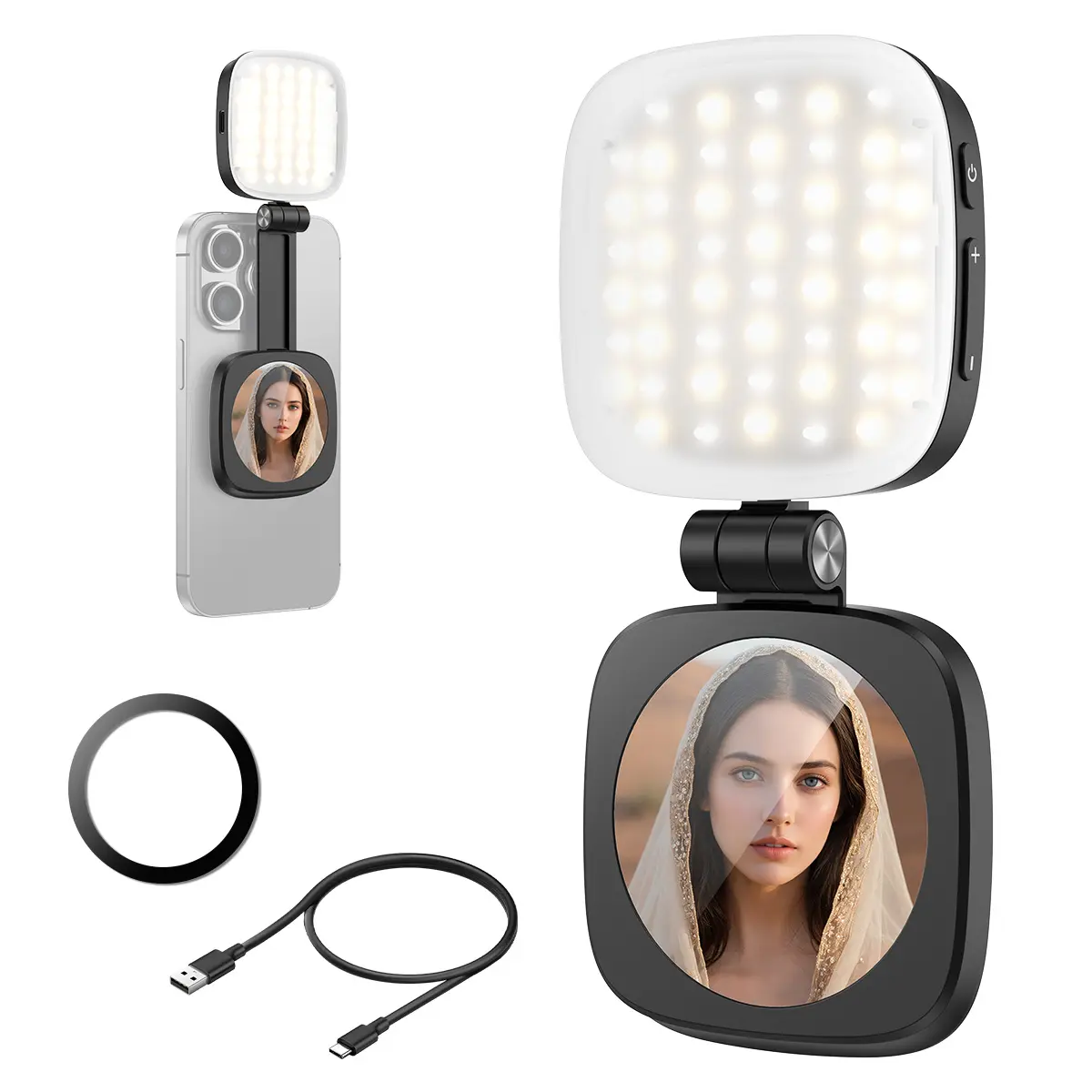 Magnetic Selfie Light Compatible with MagSafe iPhone, Phone Light with ...