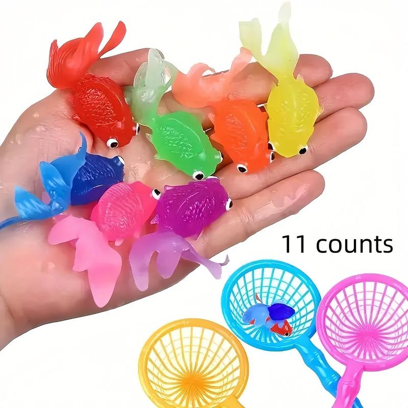 Random Color Floating Fish Toy & Fishing Net Toy, 11pcs/set Colorful ...