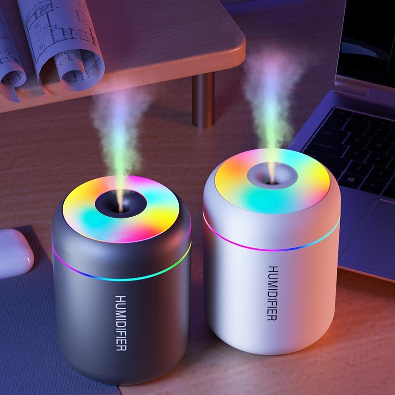 180ML USB Air Humidifier, 1 Count Portable Mini Aroma Diffuser with Colorful Light, Car & Home ...