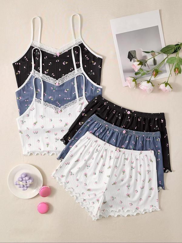 Women's Strawberry Print Contrast Lace Cami Top & TikTok爆款商品分析 - GMV/销量 ...