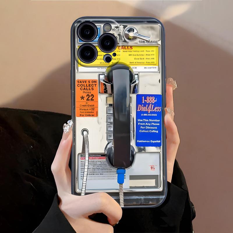 Vintage Phone Booth Pattern Phone Cases, Shockproof Phone Protective ...