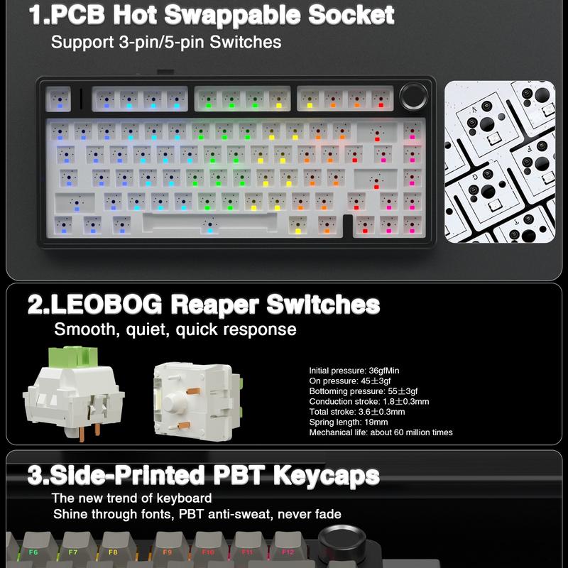 查看[OFFICIAL AULA F75 Pro Wireless Mechanical Keyboard, 75% Hot ...