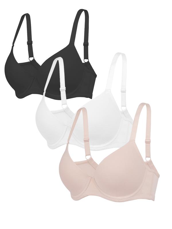查看[3pcs Vintage-Inspired Push-Up Bras for Women - High Support, Non ...
