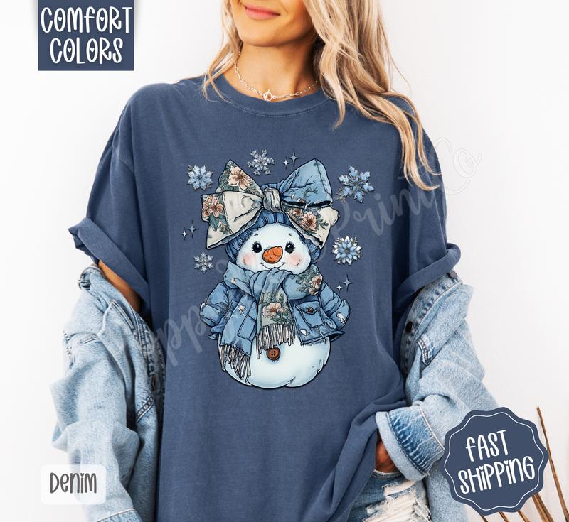 Denim Snowman Comfort Colors, Trendy Women's Winte TikTok爆款商品分析 - GMV ...