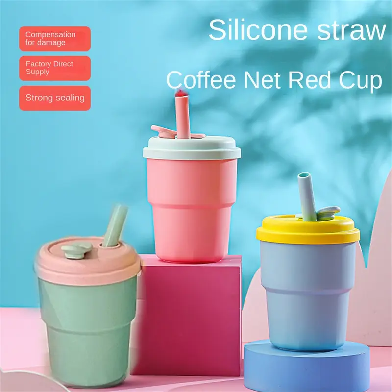 查看[Set Cawan Air Silikon dan Berus Straw, Kapasiti 380ML, Reka Bentuk ...