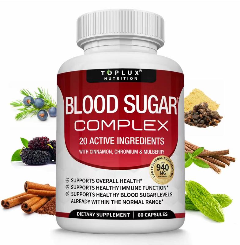 Blood Sugar Complex-A Blend of 20 Essential Vitamins Minerals for ...