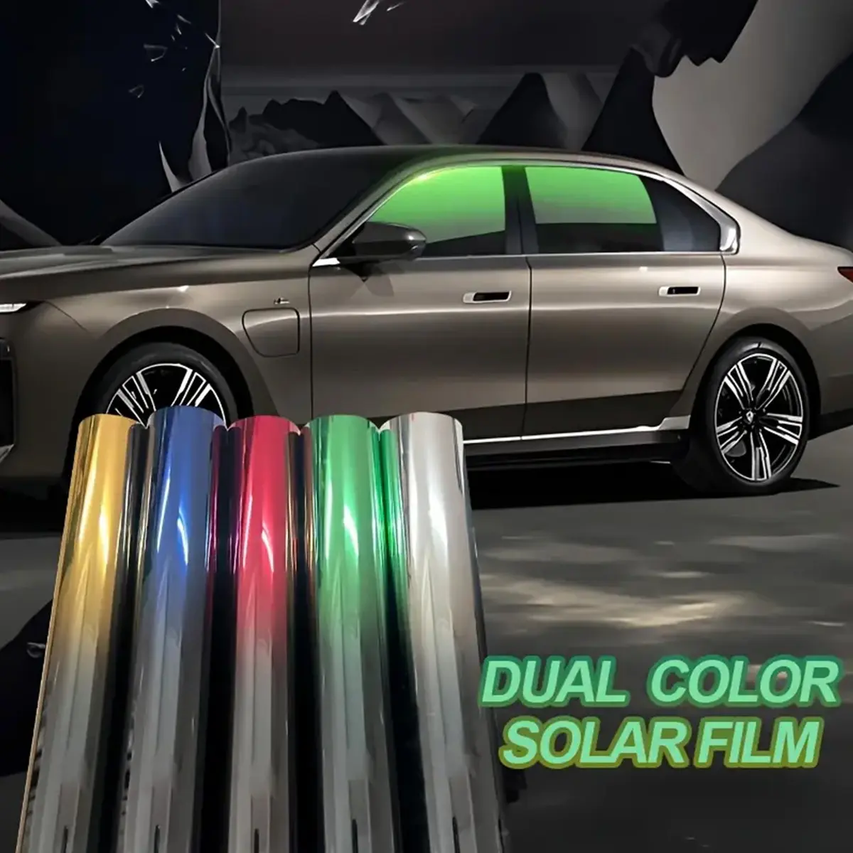 查看[Gradient Dual-Color Car Window Film, 19.7x118 Inches, Thermal ...