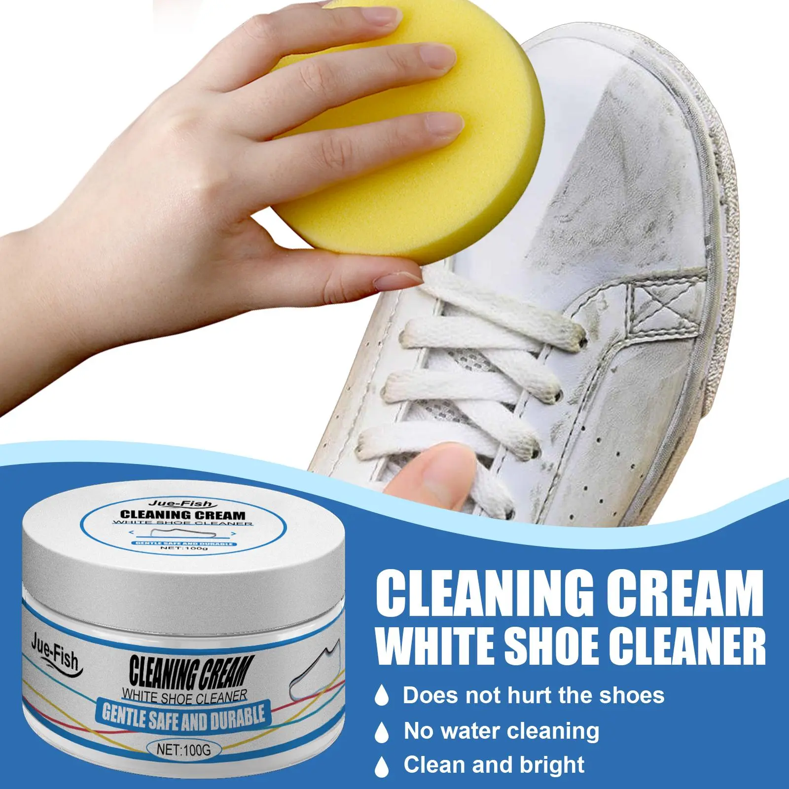 Jue-Fish Small White Shoes Cleaning Cream, Strong Decontamination ...