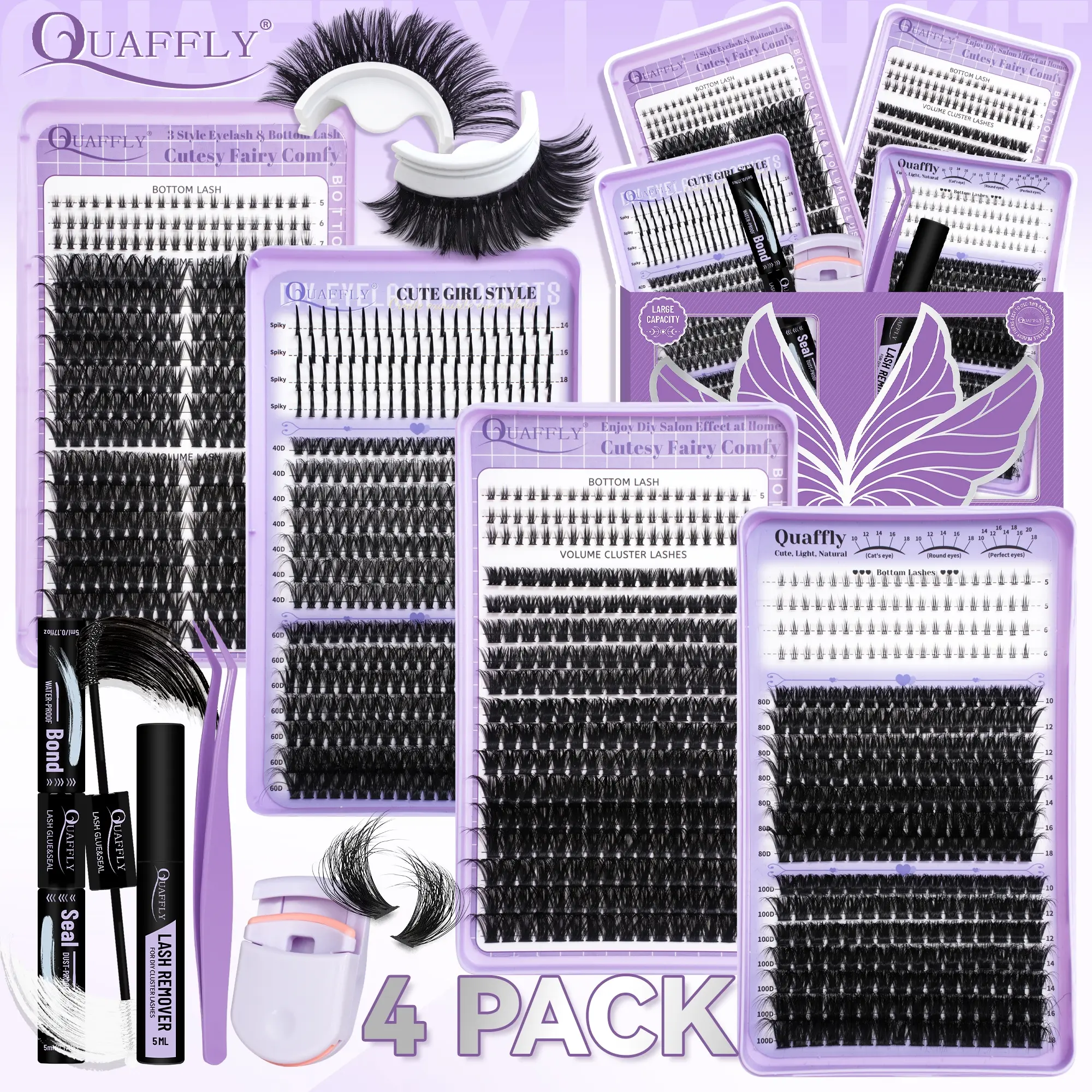 QUAFFLY 1274Pcs Lash Extension Kit 40D+60D+80D+100 TikTok爆款商品分析 - GMV ...