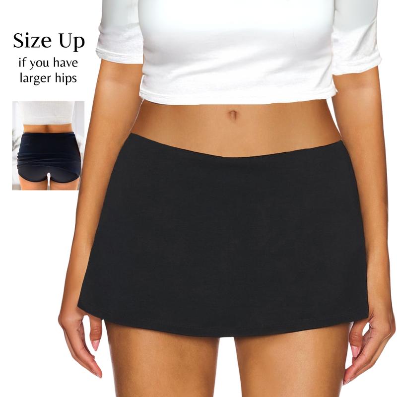 查看[AnotherChill Women's Low Waist Micro Mini Skorts Skirt with Built-in ...
