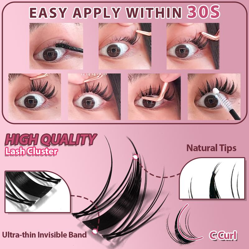 查看[uCoolMe Lashes Fairy Lashes Cluster C Curl 140 Pcs Individual Lash ...