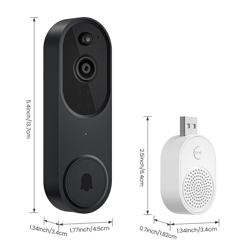 Smart Wireless Home Doorbell Camera, Modern 1080P Security Doorbell ...