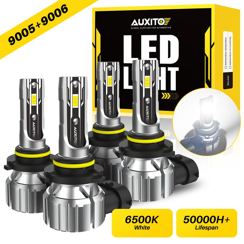 AUXITO H11/H9/H8/9005/HB3/9006/HB4 White LED Headlight Kit High/Low Beam Bulbs Super Bright ...