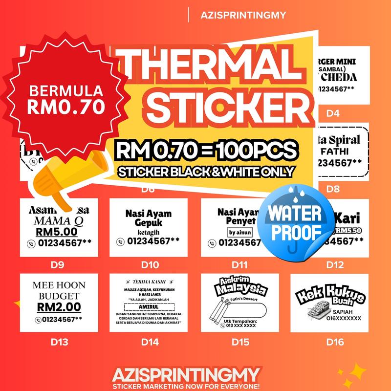 查看[{STICKER MURAH 100PCS} Label Sticker Aiskrim Malaysia Murah STICKER ...