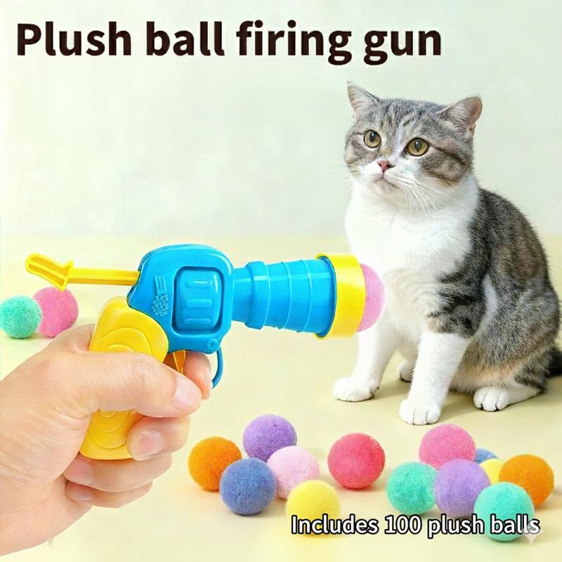 查看[SmartWell Cat Toy Gun Launcher With 100 Pcs Silent Soft Plush Balls ...