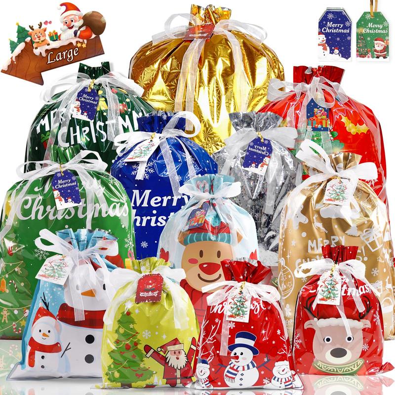 查看[25Pcs Christmas Drawstring Gift Bags Set – Assorted Sizes (Large ...