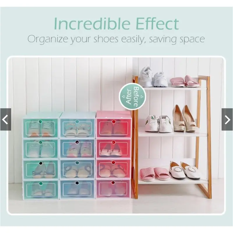 Kotak Kasut - Kotak Penyimpan Kasut - Rak Penyimpanan Kasut - Stackable ...