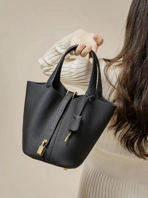 查看[Women's Fashionable Plain Color Leather Bag, Casual Versatile ...