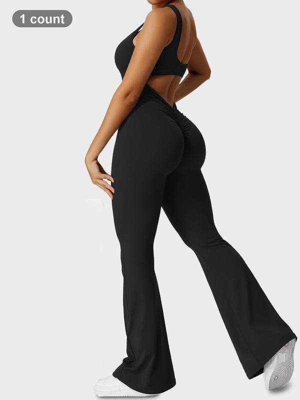 查看[Women's Solid Ruched Cut Out Backless Shapewear Jumpsuit, Casual ...