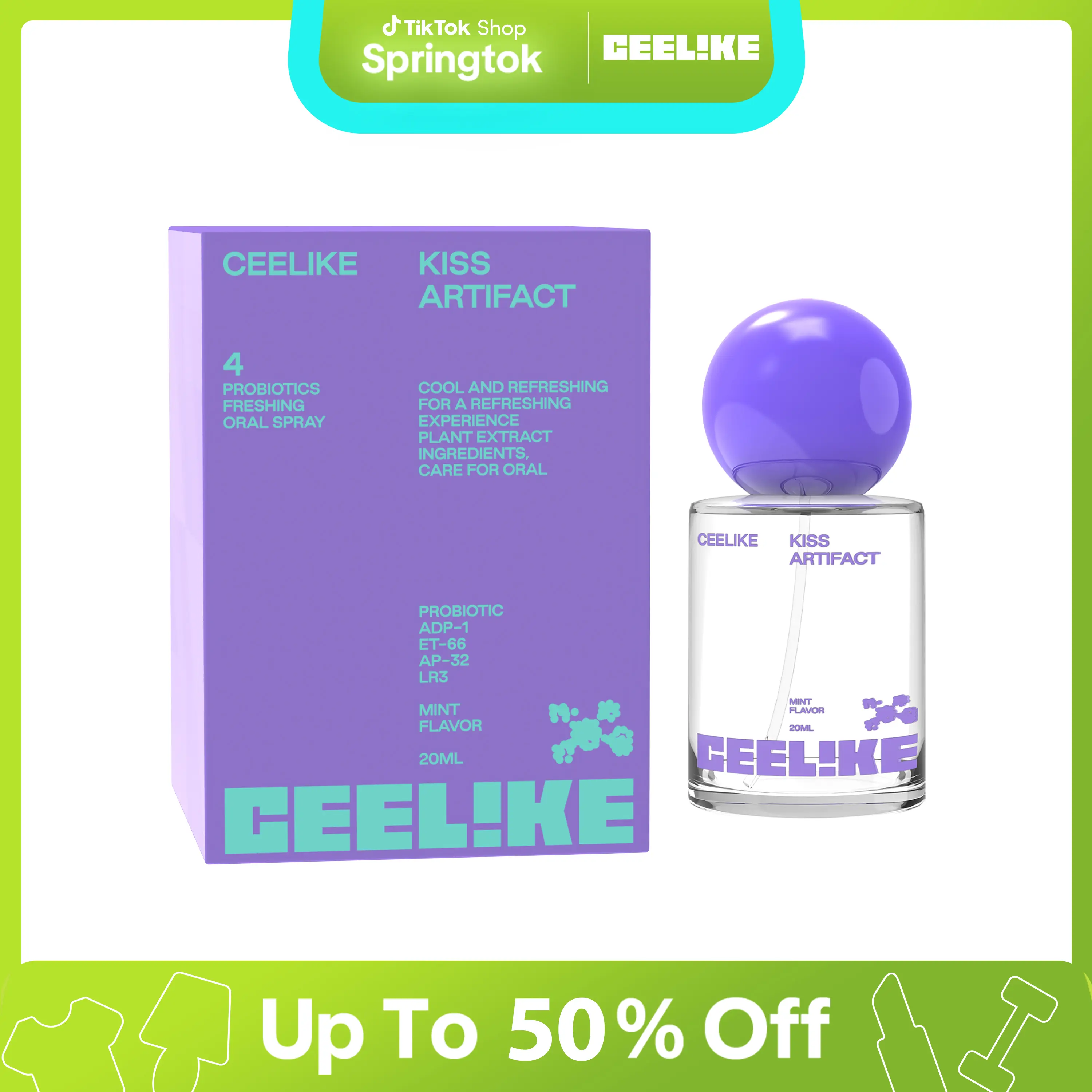 CEELIKE Probiotic Oral Spray – 20ml Spring Breeze Mist for Lasting ...