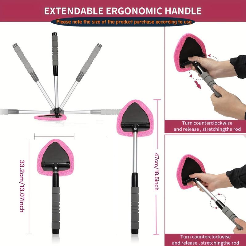 Windshield Cleaner Tool, Microfiber Car Window Cleaning Tool with ...