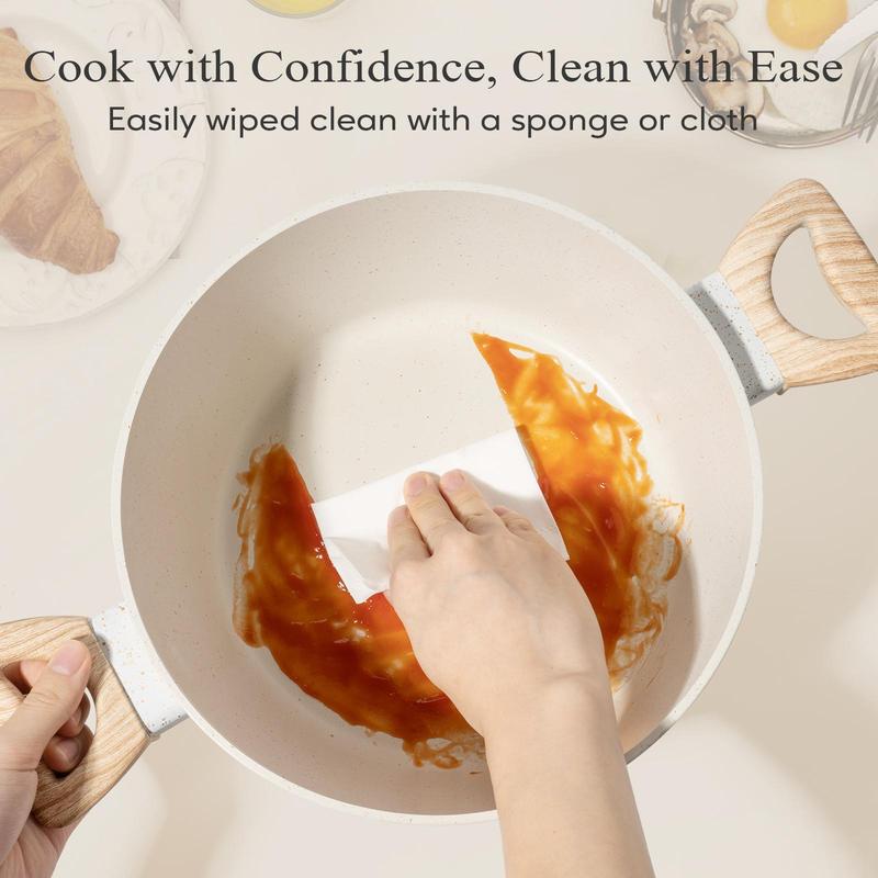 SODAY 12-Piece Nonstick Pots Granite Cookware Set - Featuring Frying ...